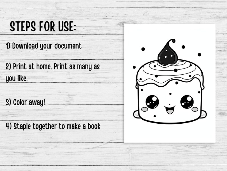 Kawaii Food Coloring Pages, Printable Coloring Pages, Kids Kawaii ...