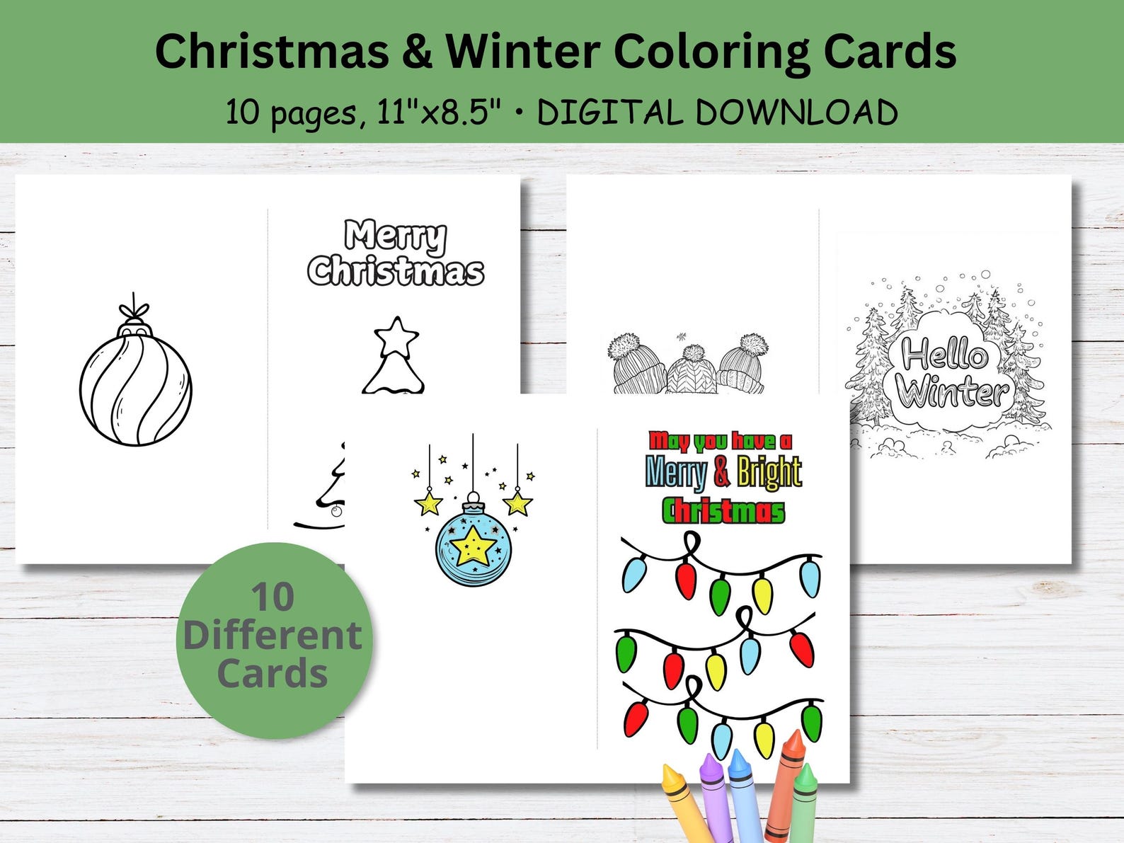 Kids Christmas Colorable Cards, Christmas Cards, Winter Coloring Page ...