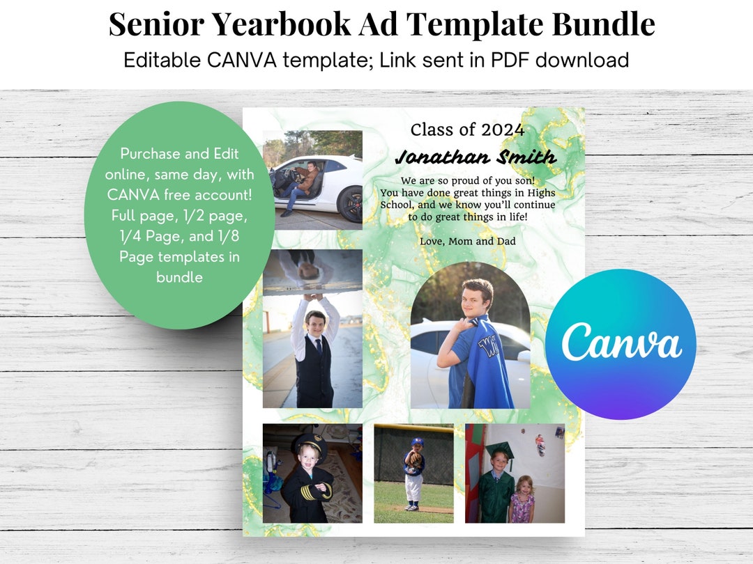 Senior Yearbook Ad Template , Full Page Yearbook Ad, Templates for ...