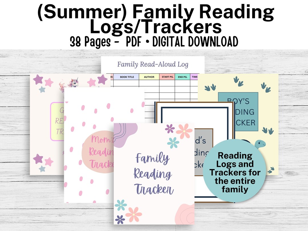 Family Reading Tracker, Family Reading Logs, Family Reading Challenge ...