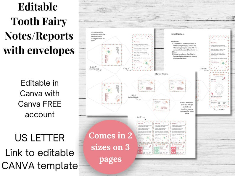 Editable Tooth Fairy Note, Tooth Fairy Report, Tooth Fairy Printable ...