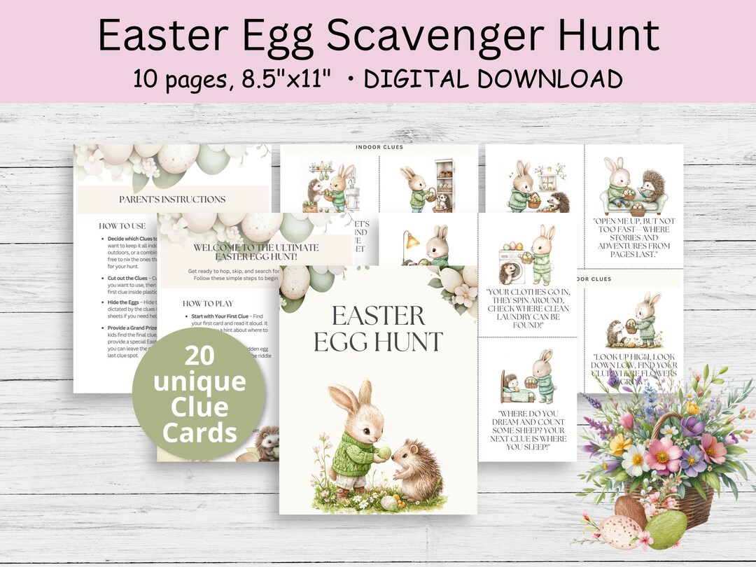 Easter Egg Scavenger Hunt Game, Family Easter Game, Easter Activity for ...
