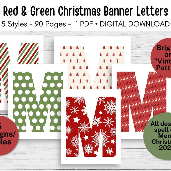 Christmas Block Letters - Etsy