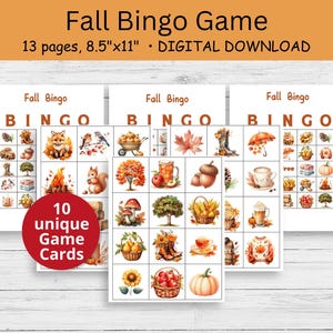 Fall Bingo Game, Fall Activity, Activity for Adults & Kids, Harvest ...