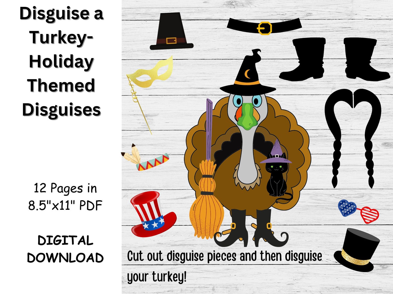 Disguise a Turkey, Turkey in Disguise Craft, Thanksgiving Printable ...