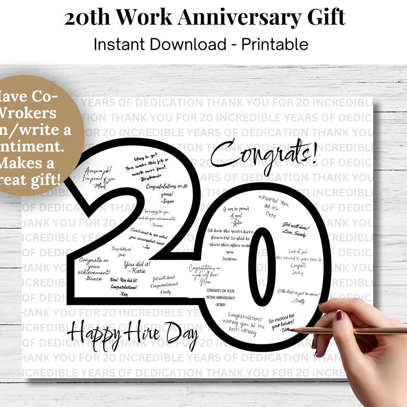 20 Years Work Anniversary Gifts - 60+ Gift Ideas for 2026