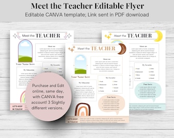 Meet the Teacher Editable Template Back to School Meet the Teacher ...