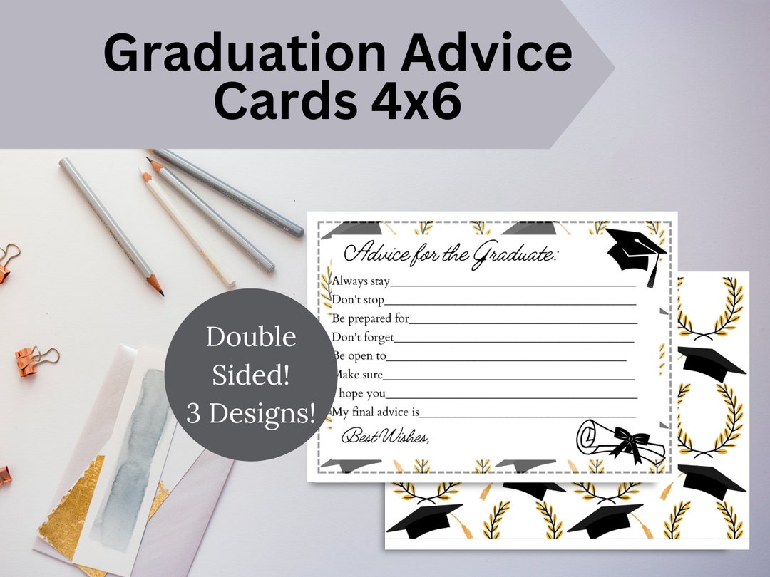 Graduation Advice Cards, Printable Party Gift, Graduation Party ...
