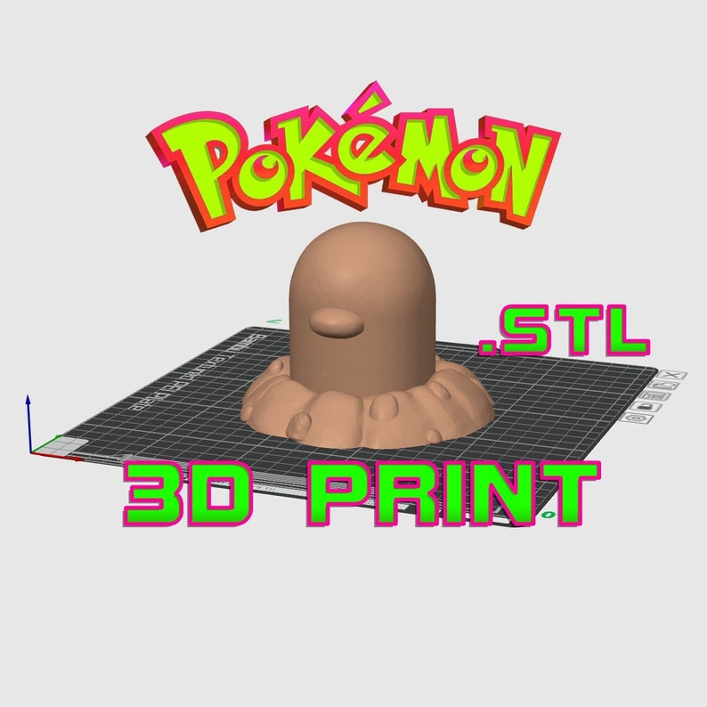 Diglett / Digda 050 pokemon // STL FILE // 3D PRINT - Etsy