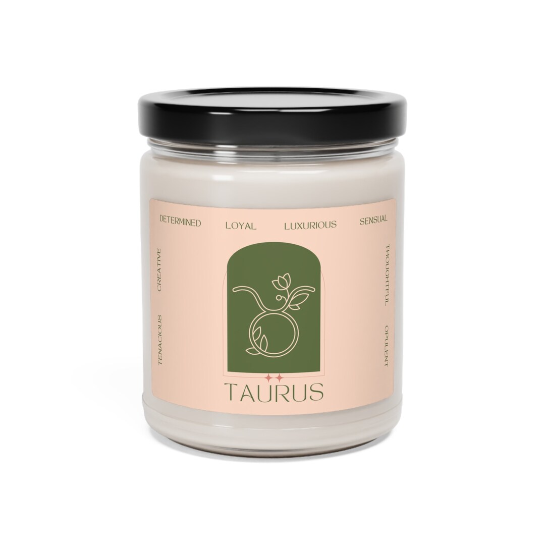 Taurus Birthday Gifts Zodiac Astrology Earth Tone Candles April May Birthdays 9oz Soy Candle ...