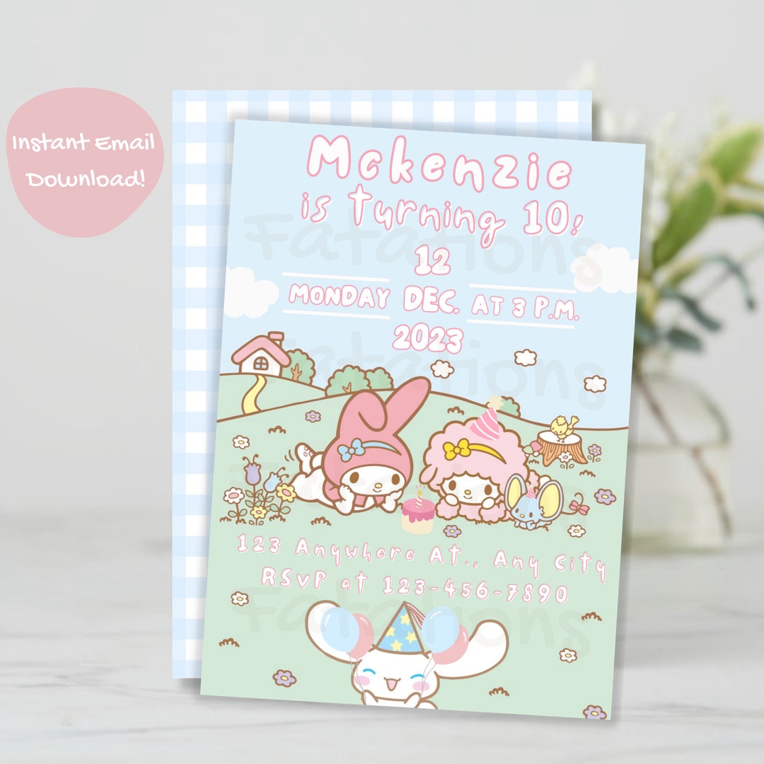 Kawaii Characters Kawaii Birthday Digital Editable File - Etsy