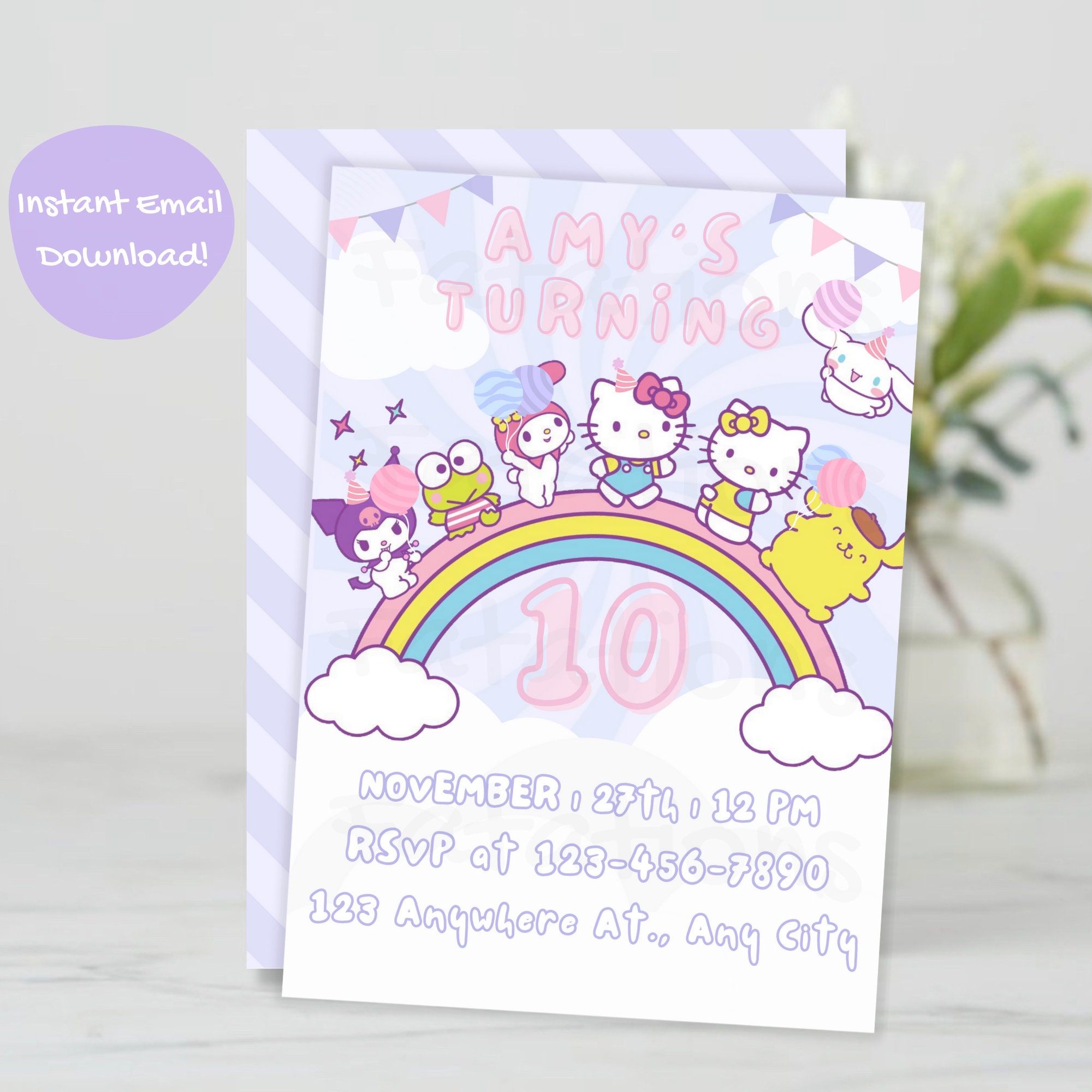 sales stores Kawaii Characters| Kawaii Birthday| Digital Editable File ...