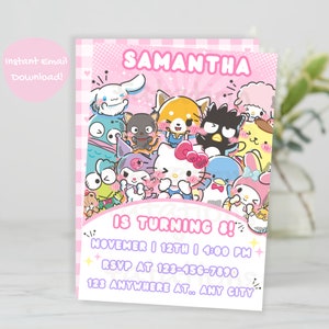 Kawaii Characters Kawaii Birthday Digital Editable File Cute Birthday ...