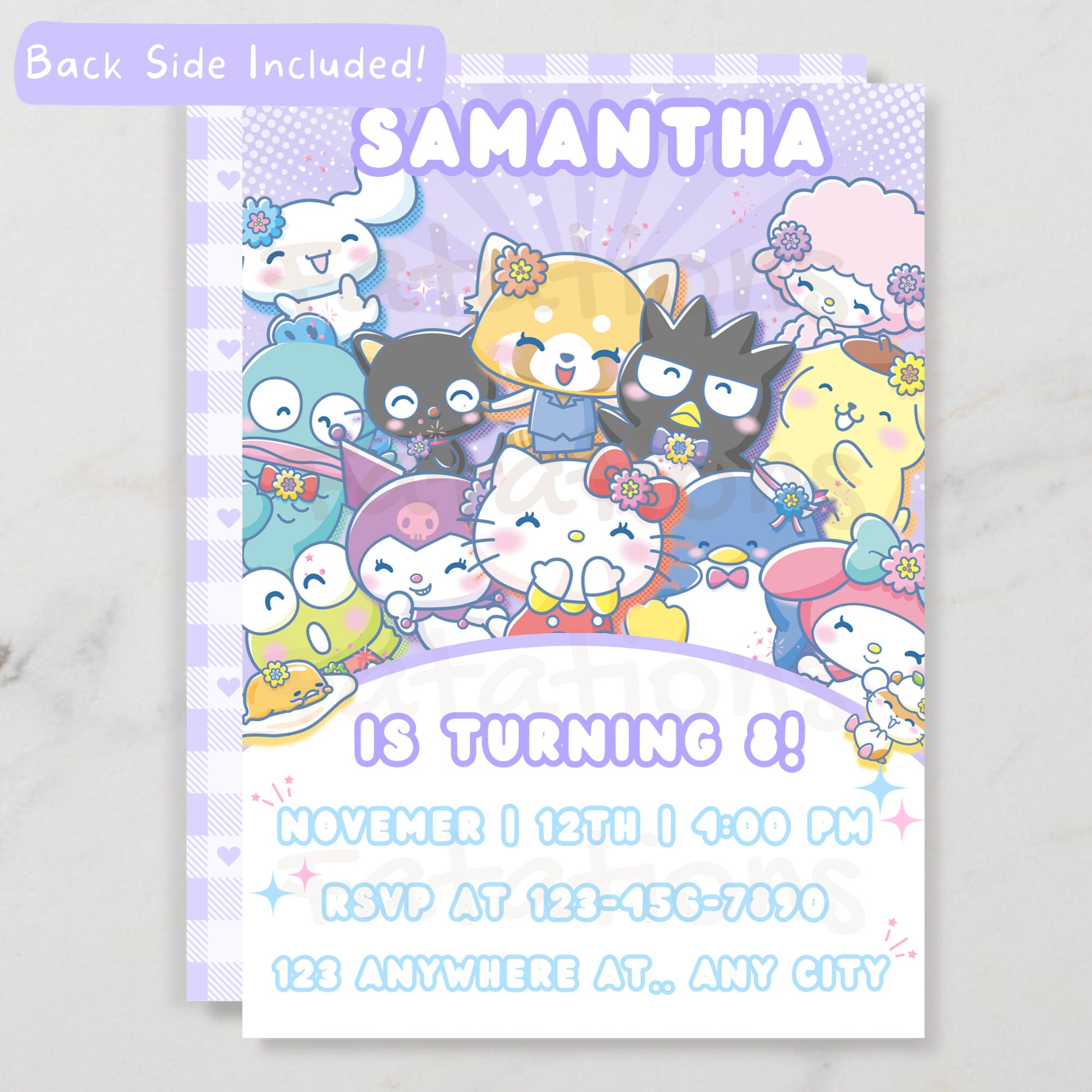 Kawaii Characters Kawaii Birthday Digital Editable File Cute Birthday ...