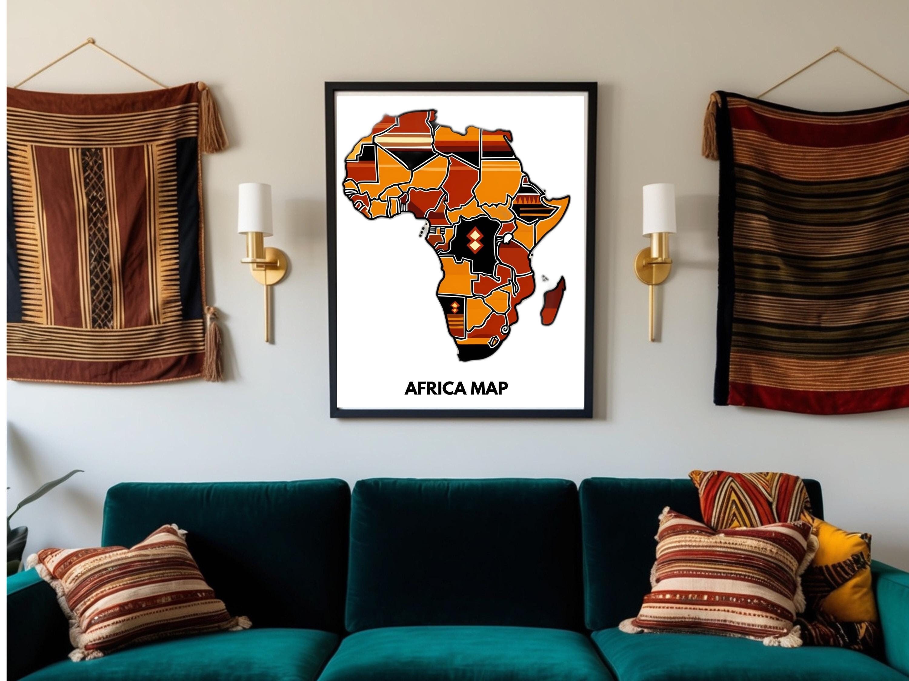 African Map Art, Tribal Wall Print, Afrocentric Decor, Digital Wall Art ...