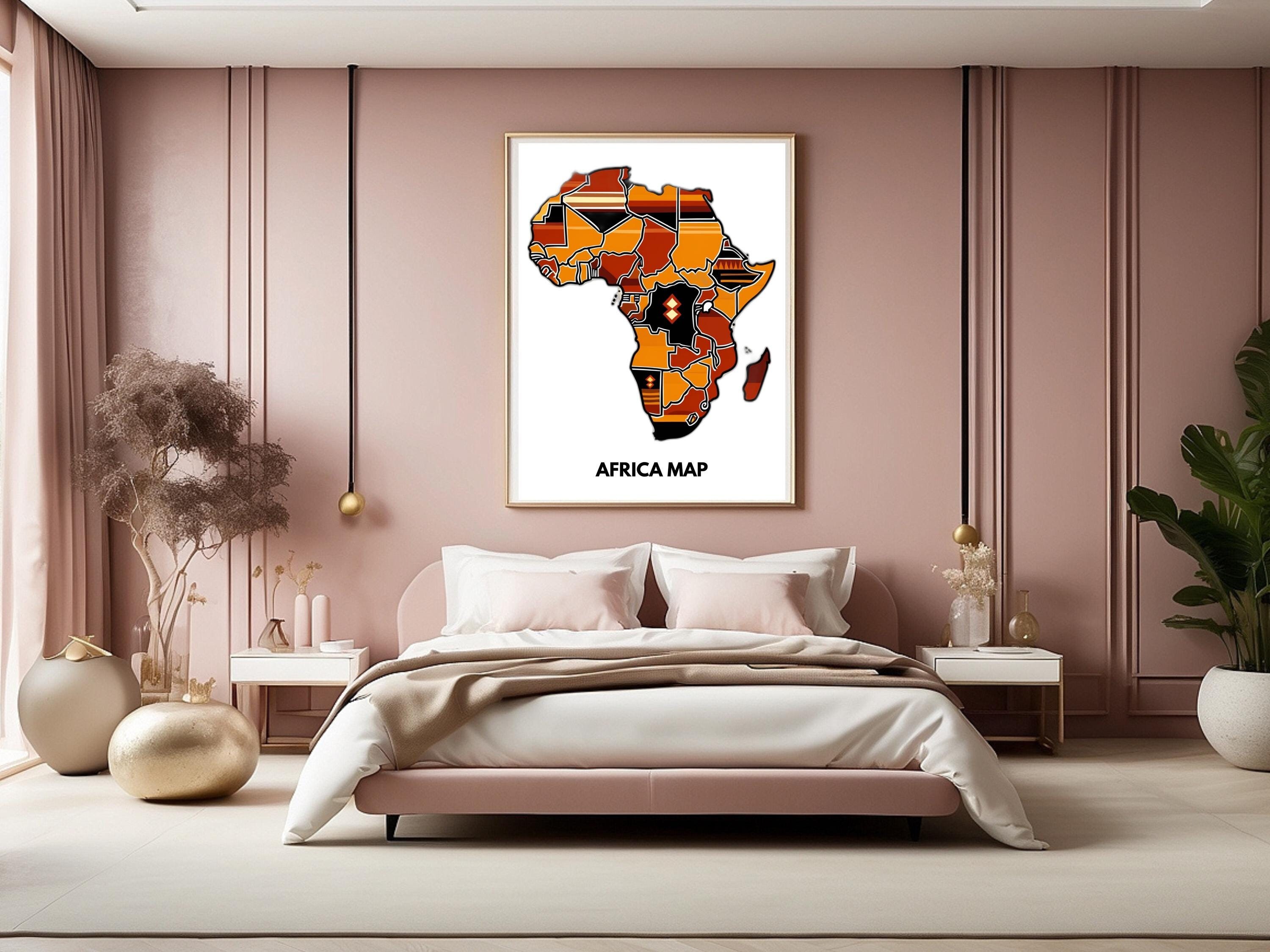 African Map Art, Tribal Wall Print, Afrocentric Decor, Digital Wall Art ...