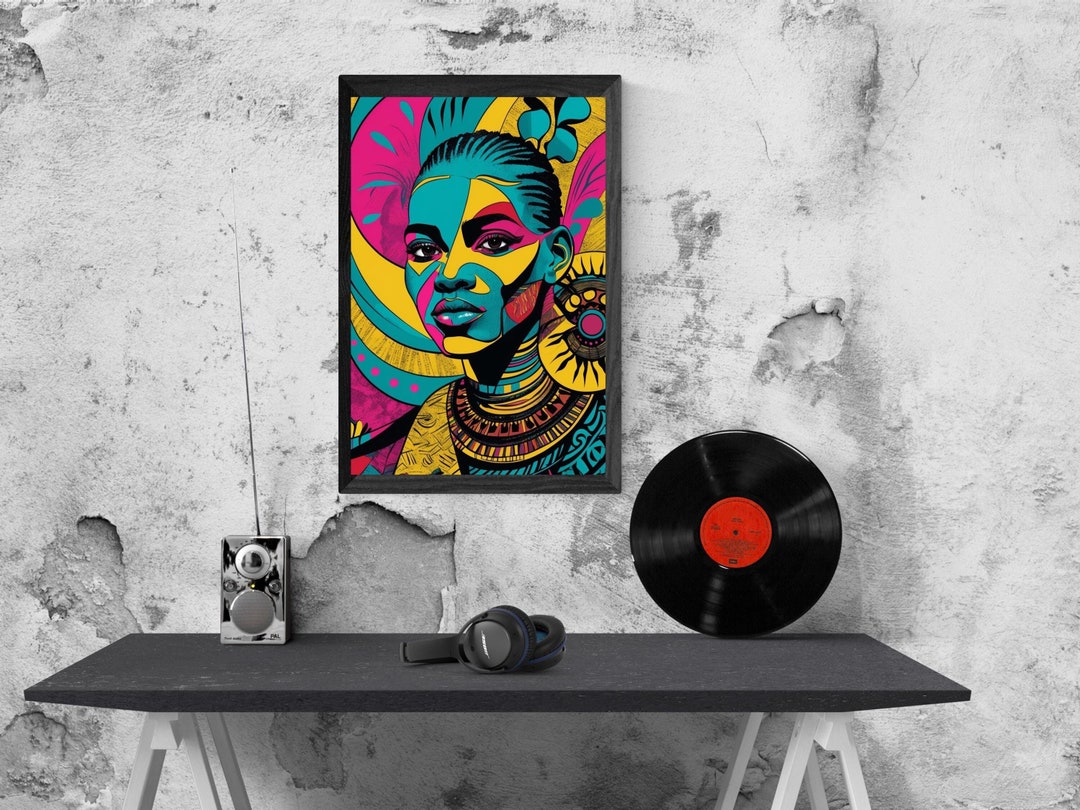 African Art Prints, Women's Face Art Print, African Queen Painting ...
