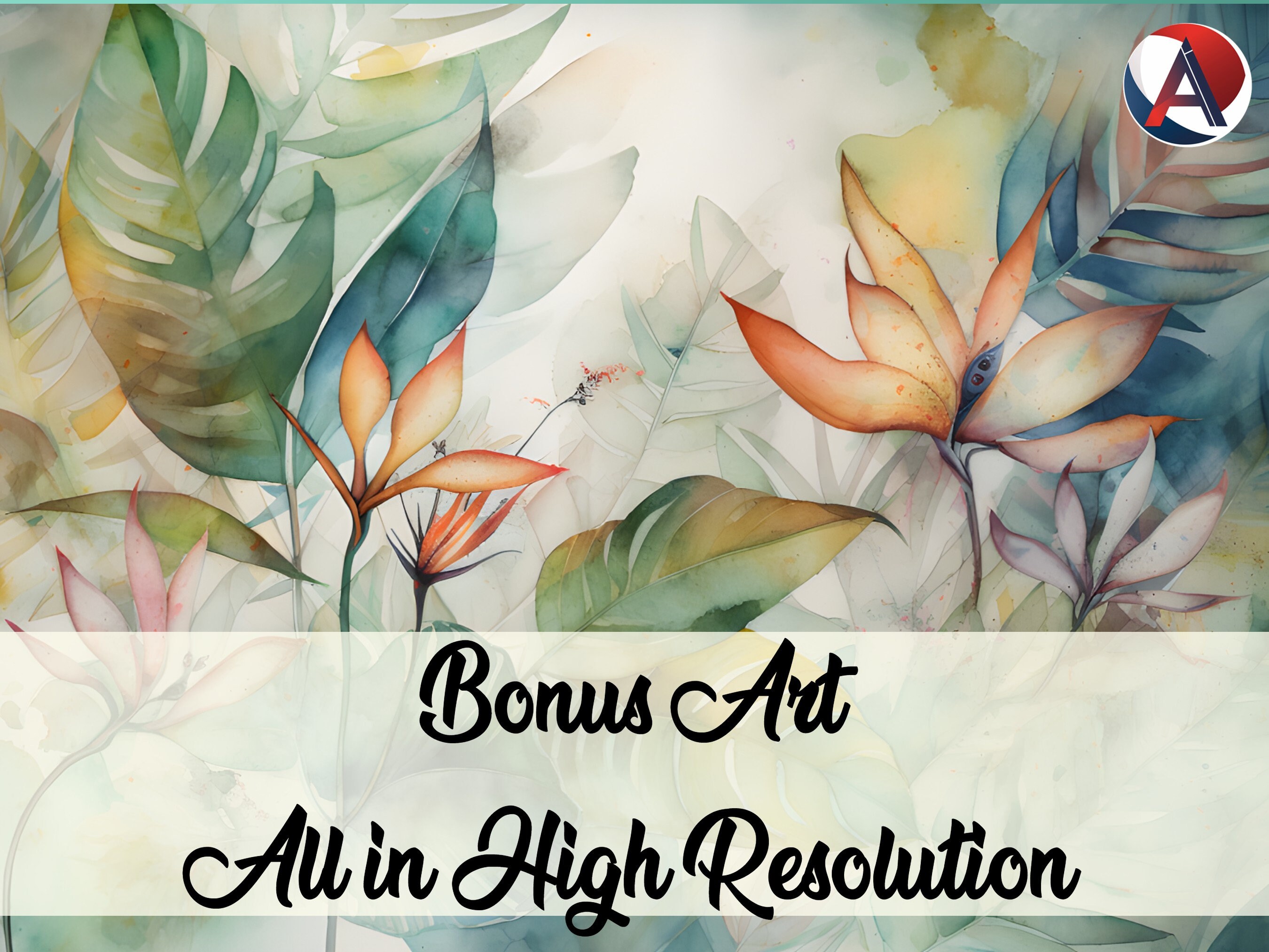 Watercolor Tropical Flowers and Leaves Clipart | Tropical Plants ...