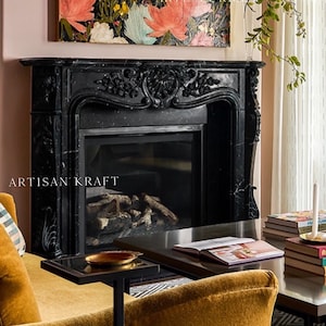 St Louis Black Marble Fireplace Mantel Surround - Etsy