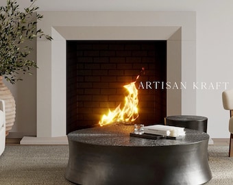 Curved Beveled Cast Stone Fireplace Mantel Surround - Etsy