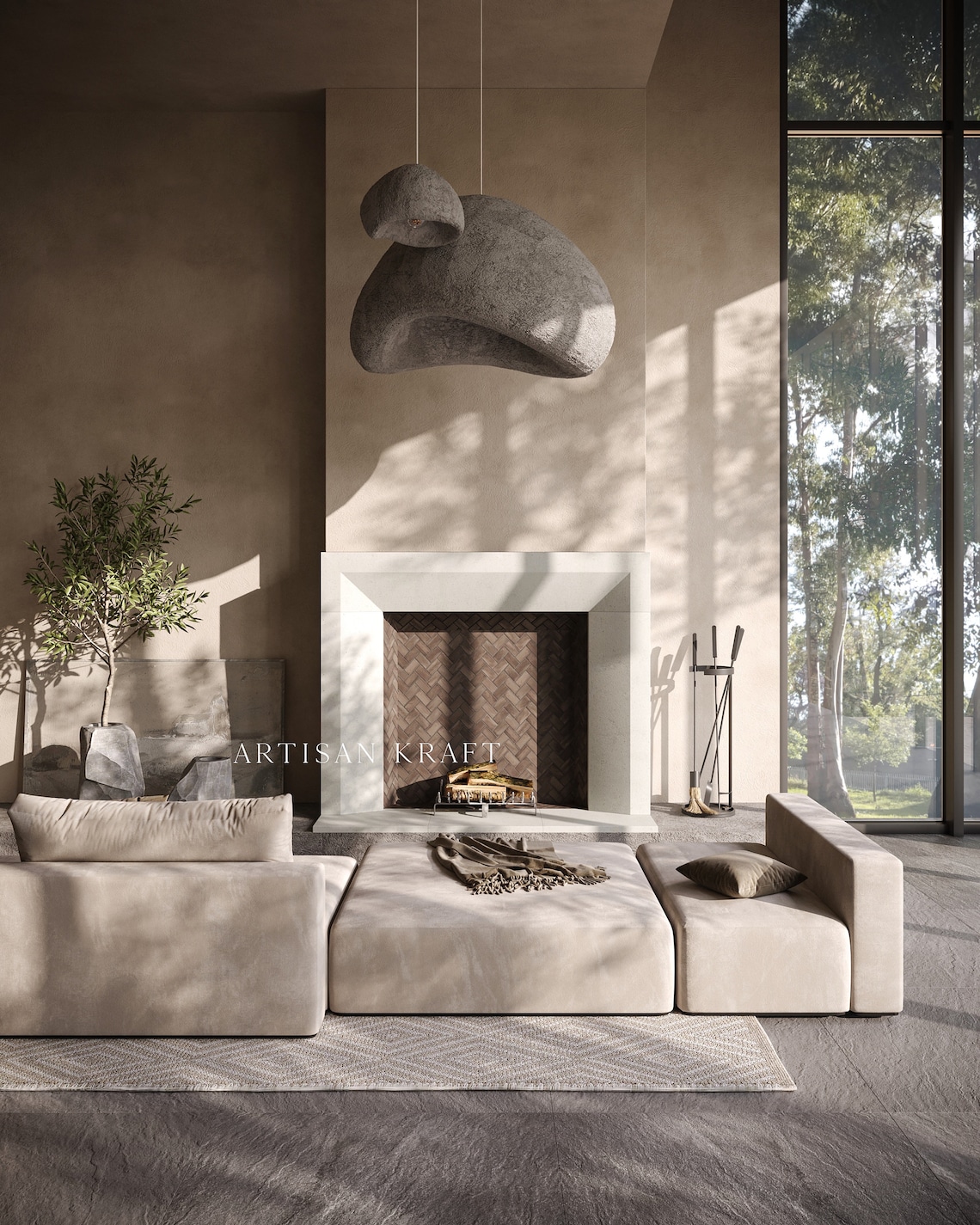 Soho Fireplace Mantel Surround Cast Stone Modern - Etsy