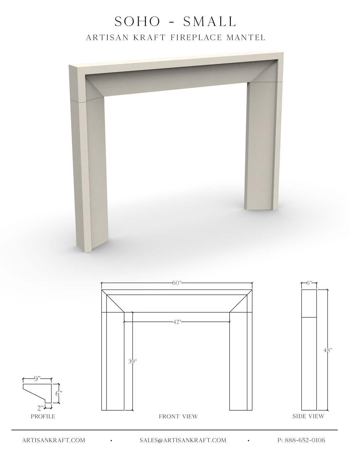 Soho Fireplace Mantel Surround Cast Stone Modern - Etsy