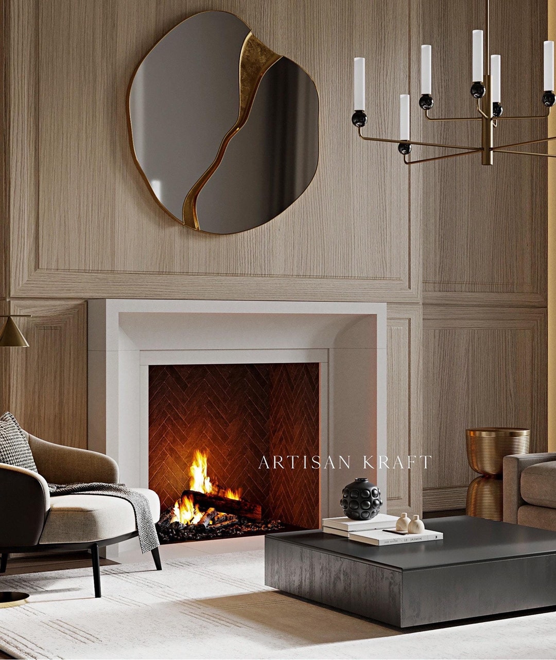 Curved Beveled Cast Stone Fireplace Mantel Surround - Etsy