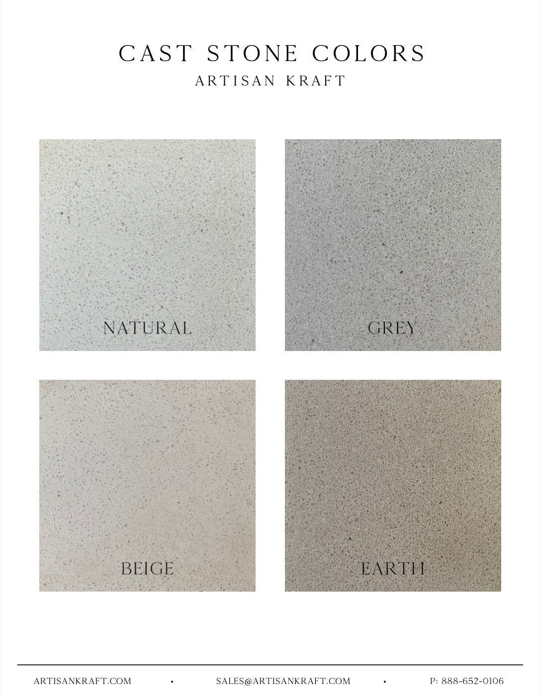 Four Cast Stone Color Samples - Etsy