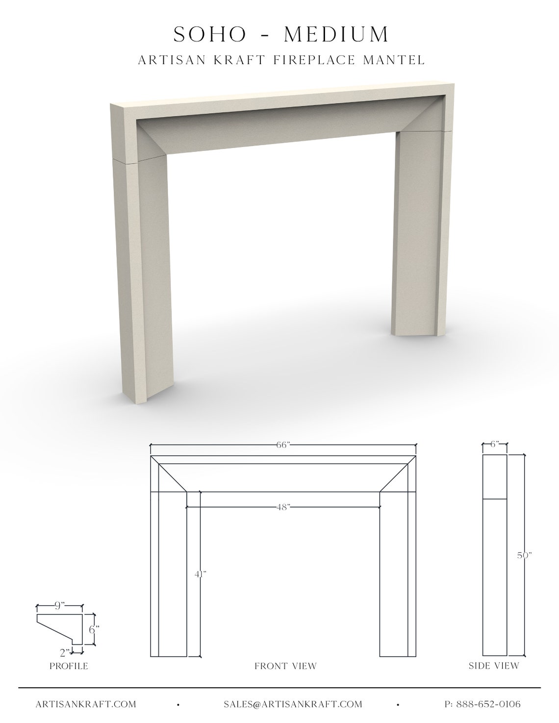 Soho Fireplace Mantel Surround Cast Stone Modern - Etsy