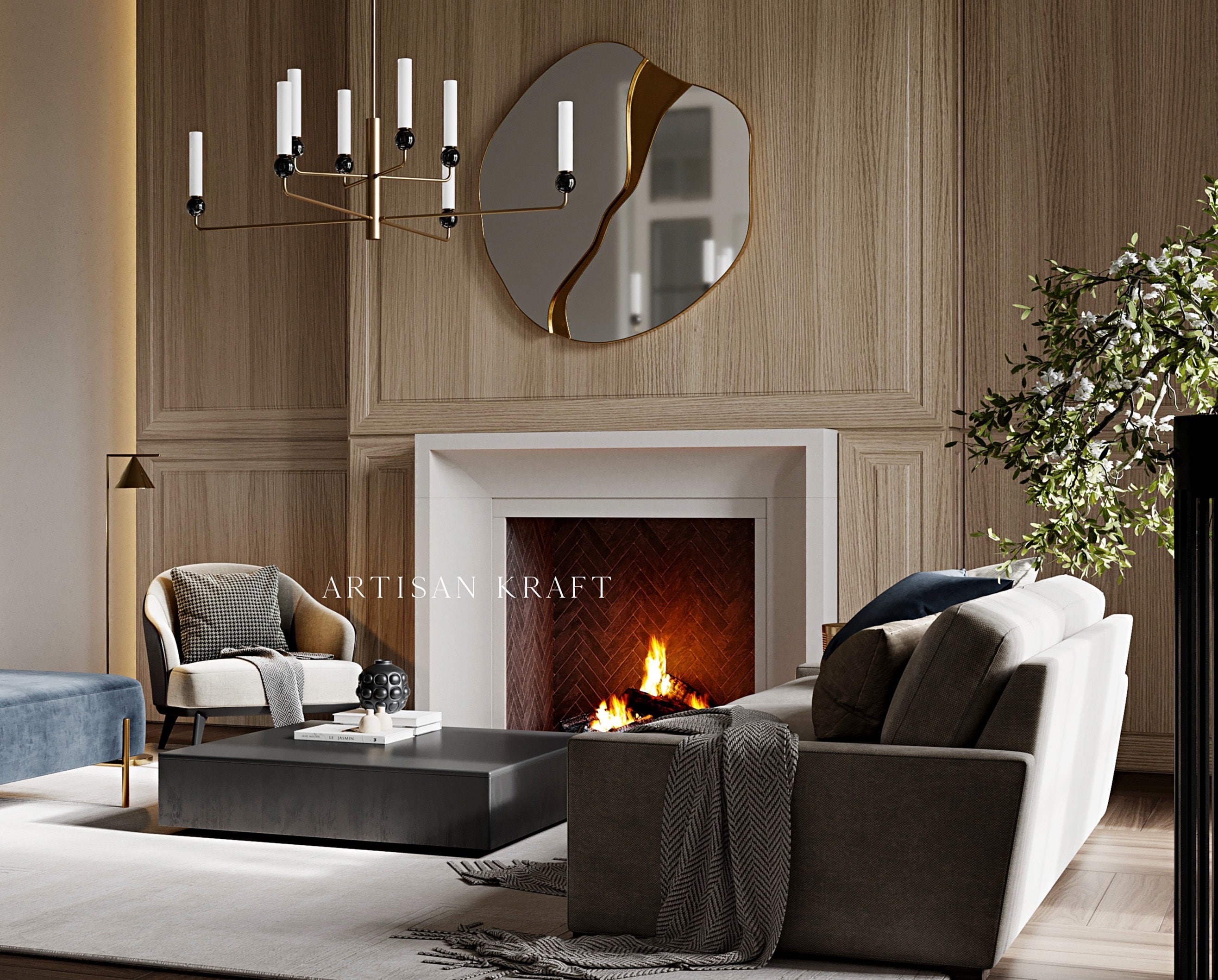 Curved Beveled Cast Stone Fireplace Mantel Surround - Etsy