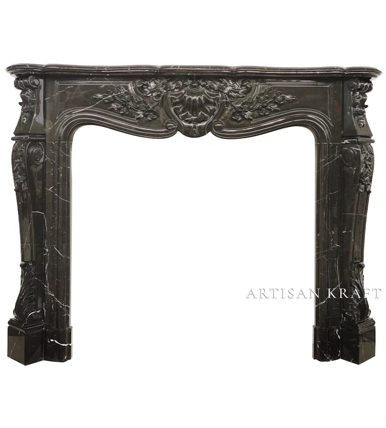 St Louis Black Marble Fireplace Mantel Surround - Etsy