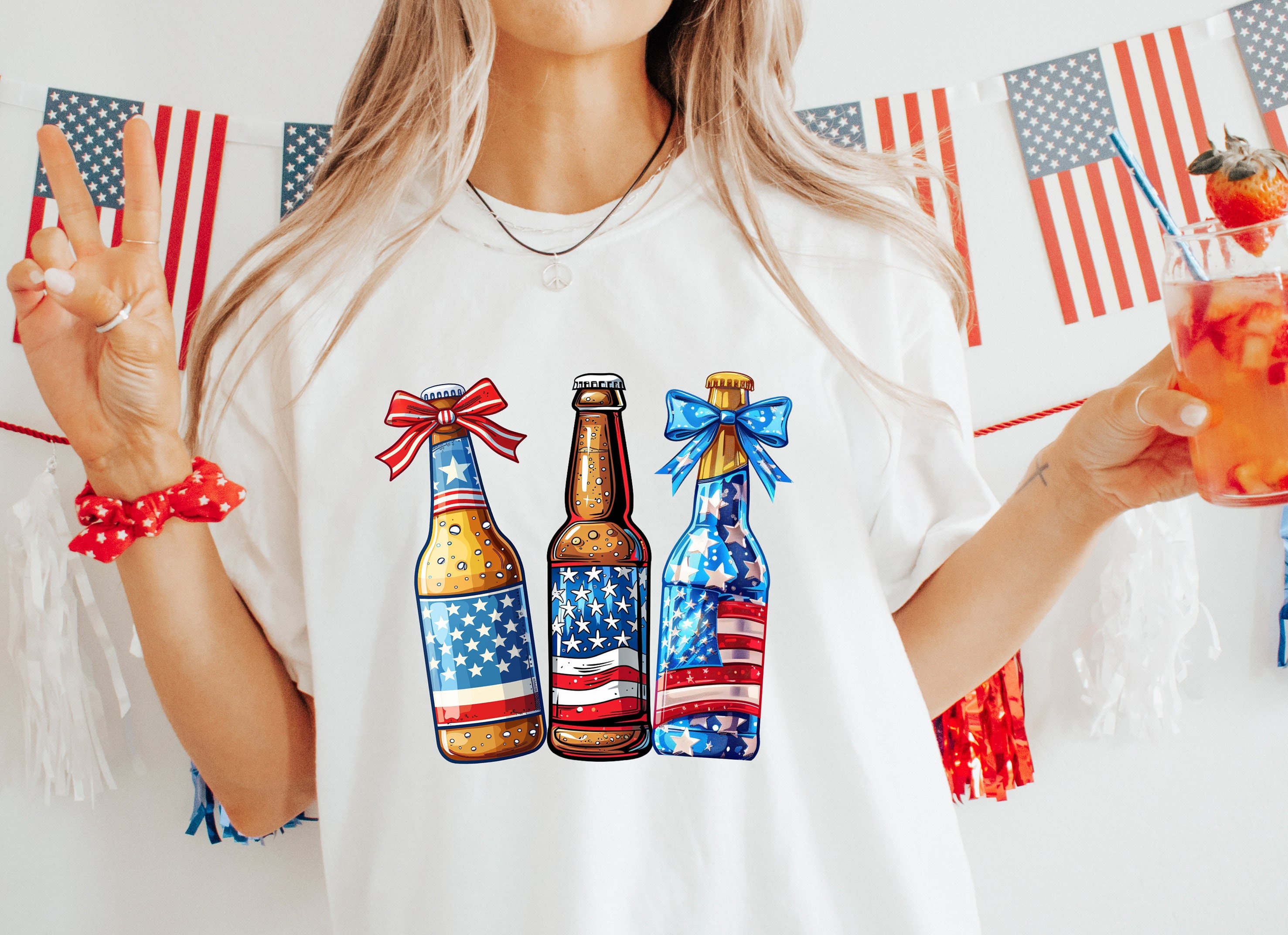 Fourth of July Png, Beer Bundle, Patriotic Png, Coquette Bow Png ...