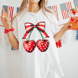Cherry Coquette Bow Png, 4th of July Png, Downloaded Png, Coquette ...