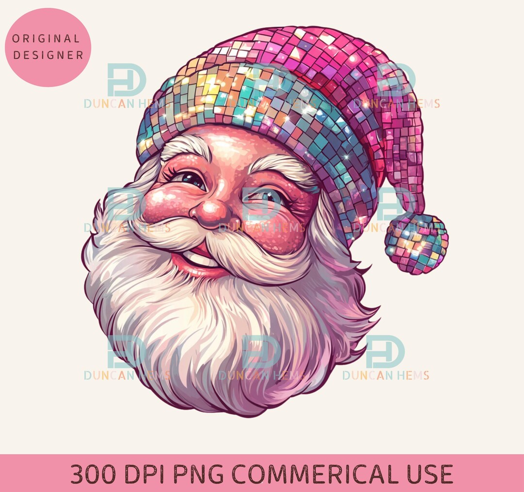 Vintage Santa Png Disco Santa Png Retro Santa Png Christmas Png Santa ...