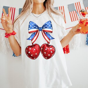 Cherry Coquette Bow Png, 4th of July Png, Downloaded Png, Coquette ...
