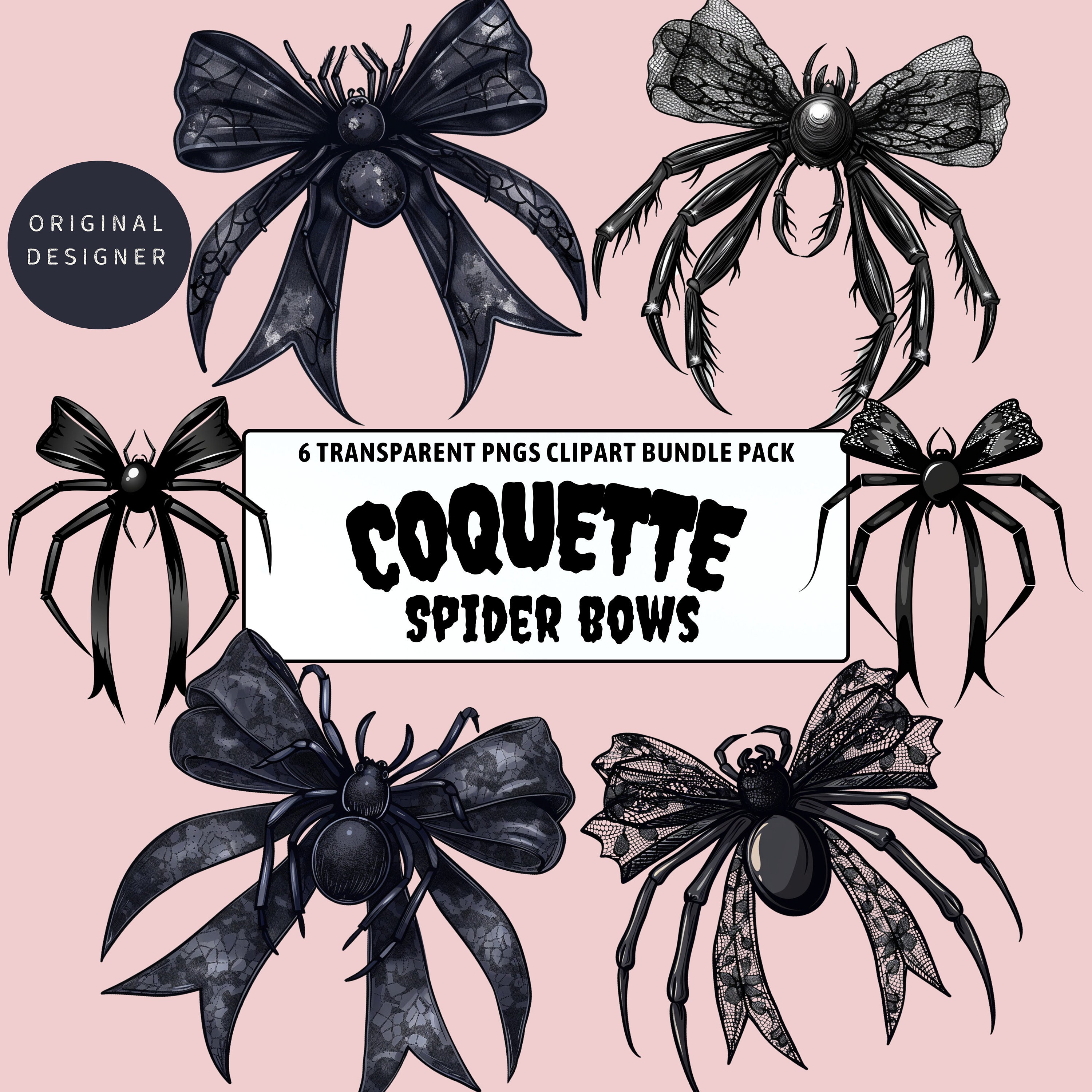 Coquette Spider, Halloween Png, Dark Coquette, Gothic Girly, Creepy ...