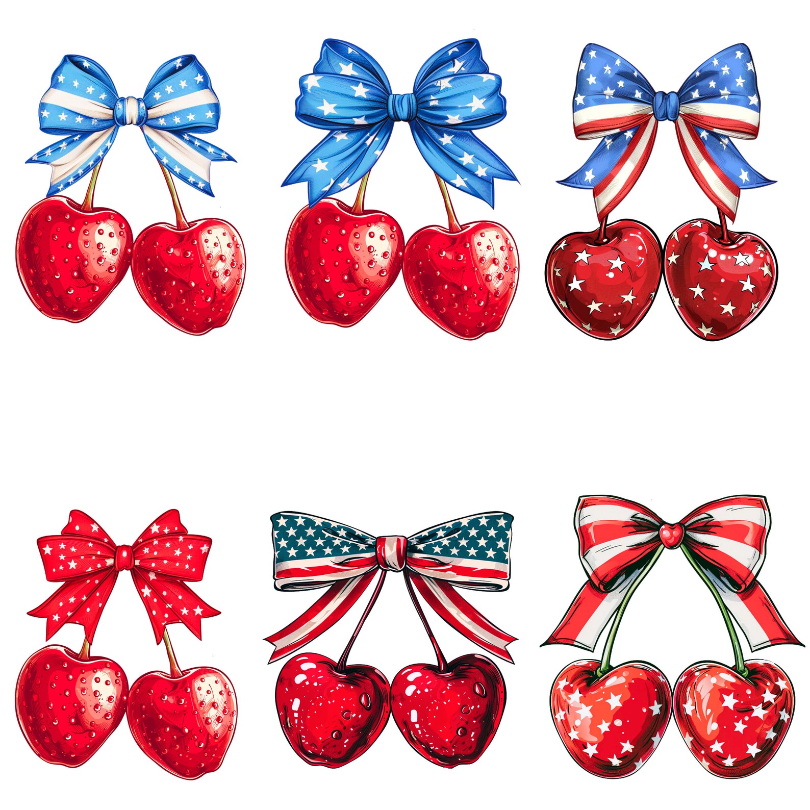 Cherry Coquette Bow Png, 4th of July Png, Downloaded Png, Coquette ...