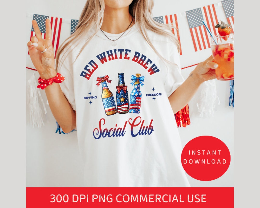Red White Brew, Patriotic Png, Beer Png, Coquette Bow Png, 4th of July ...