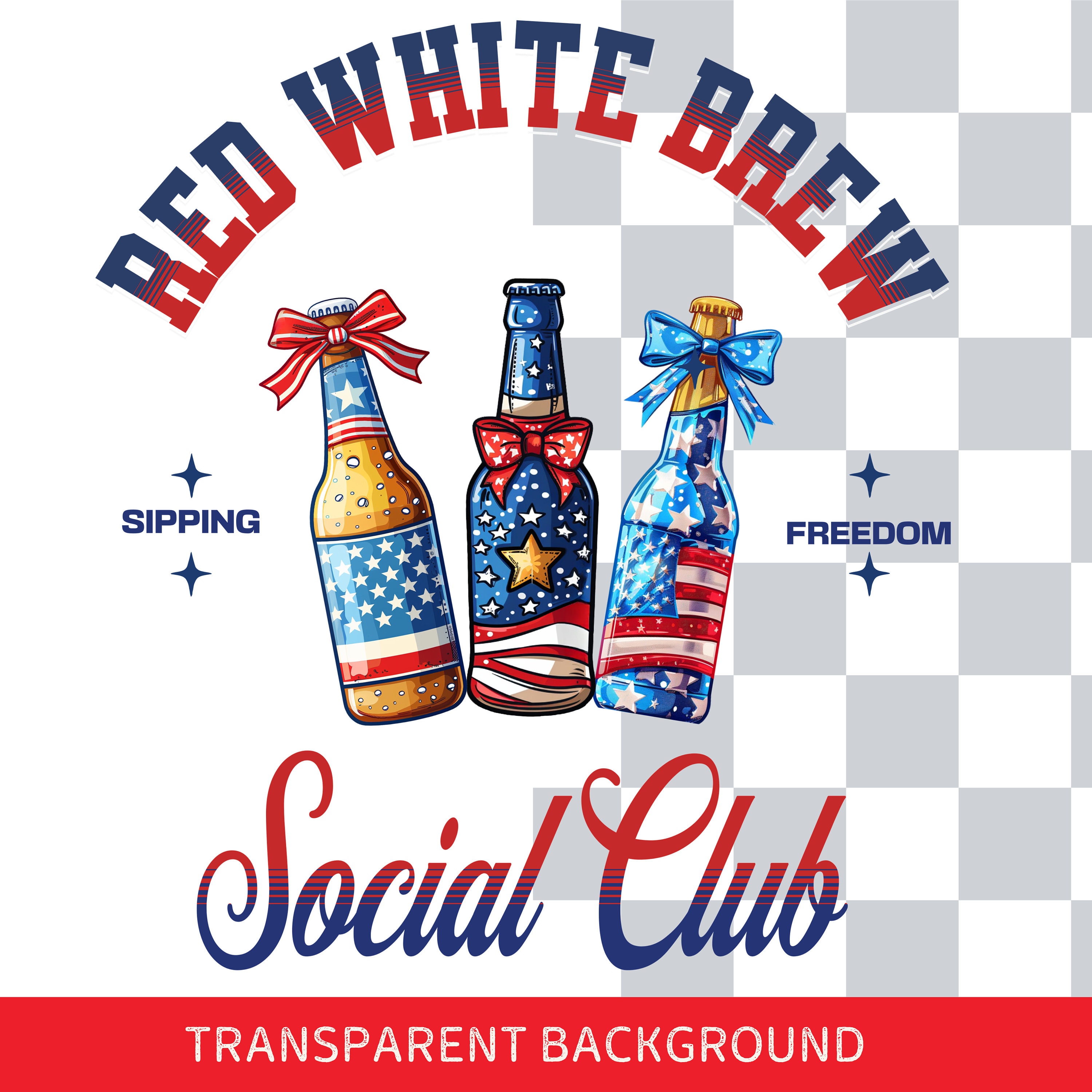 Red White Brew, Patriotic Png, Beer Png, Coquette Bow Png, 4th of July ...