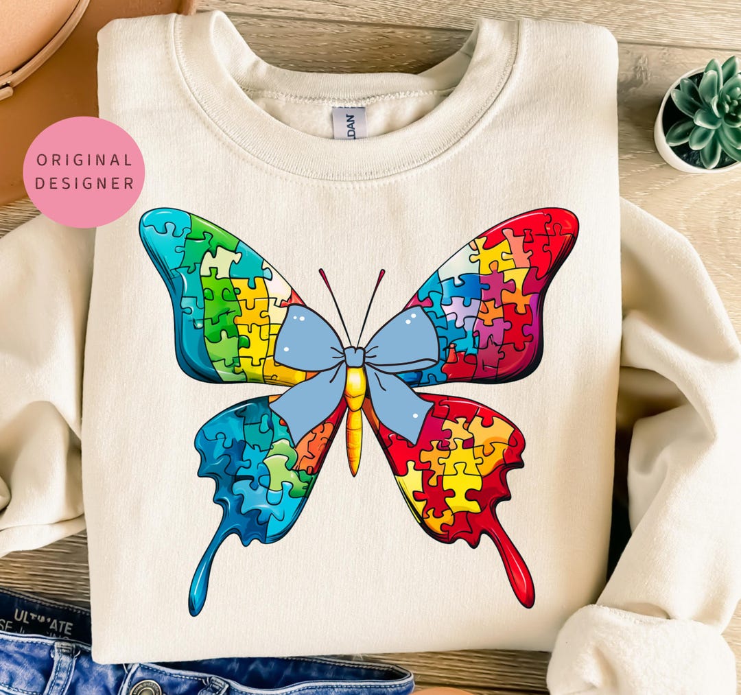 Autism Butterfly, Autism Awareness Coquette Png, Autism Puzzle Pieces ...