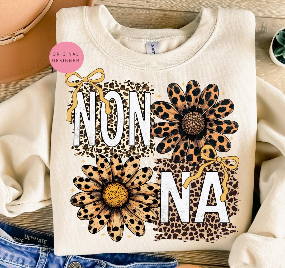 Nonna Png, Nonna Shirt Design Png, Floral Leopard Nonna Png, Grandma ...