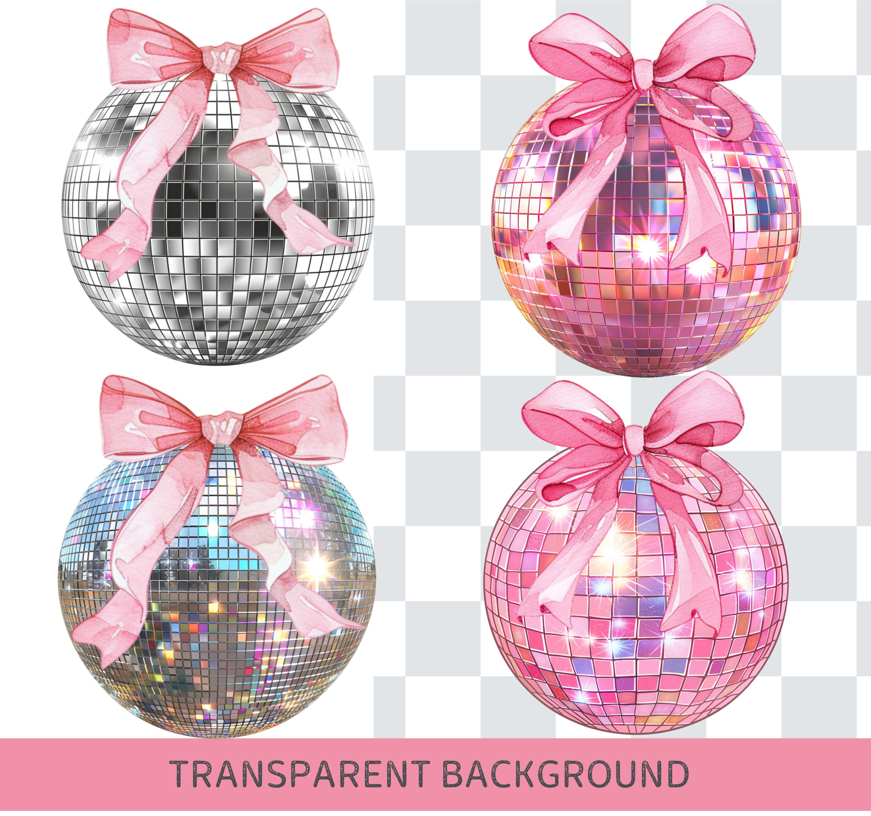 Discoball, Disco Ball Png, Pink Coquette Bow, Decor Disco Balls, Pink ...
