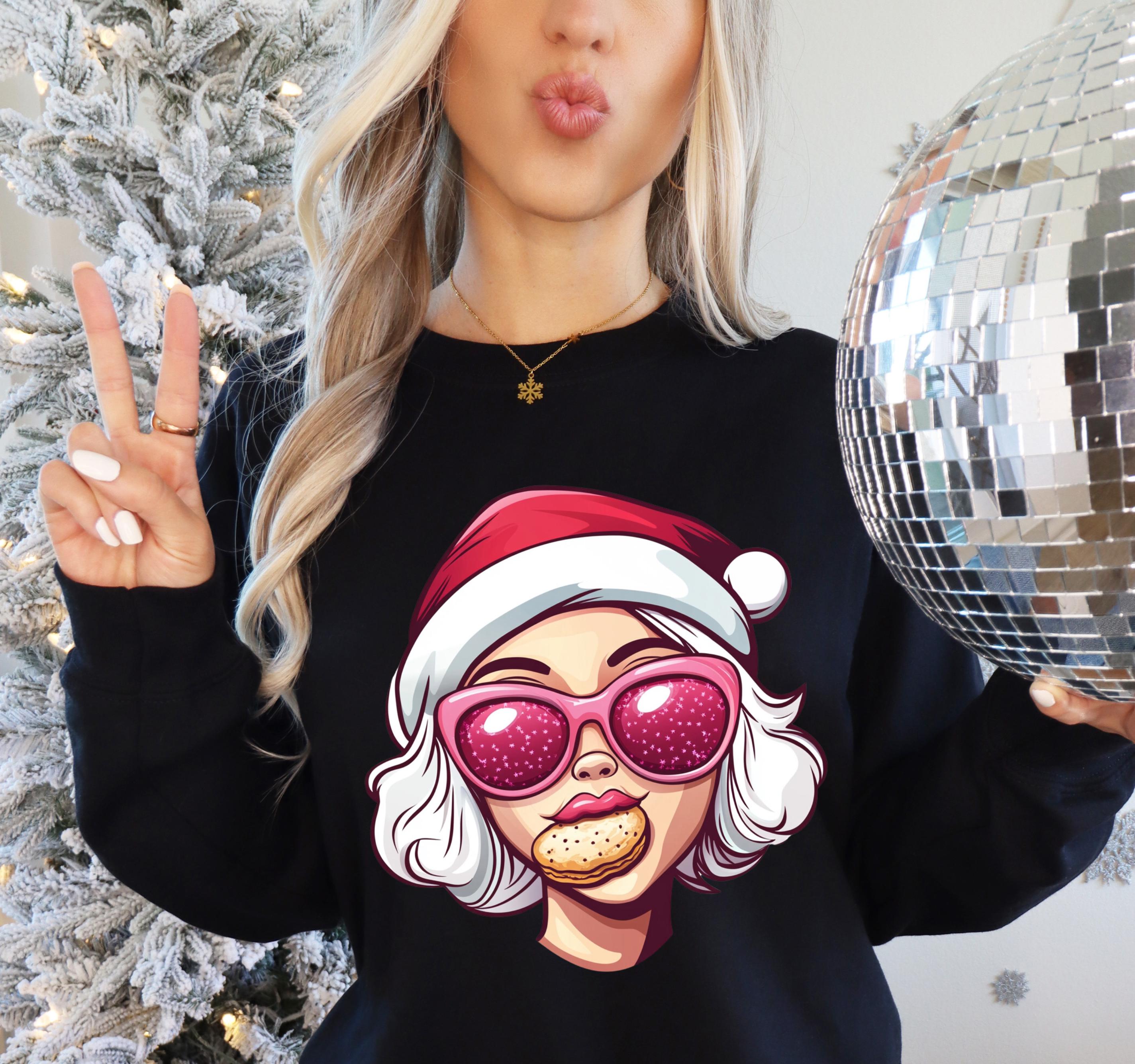 Mrs Claus Png Funny Santa With Sunglasses Xmas Pink Christmas Png ...