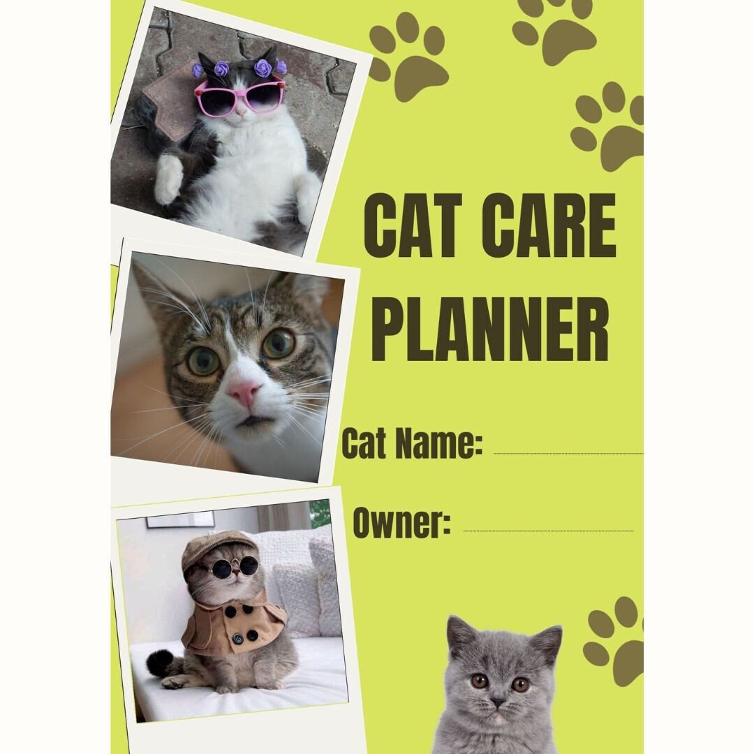 Cats Kittens Care Digital Planner Printable Pet Care Plan Package Cat ...