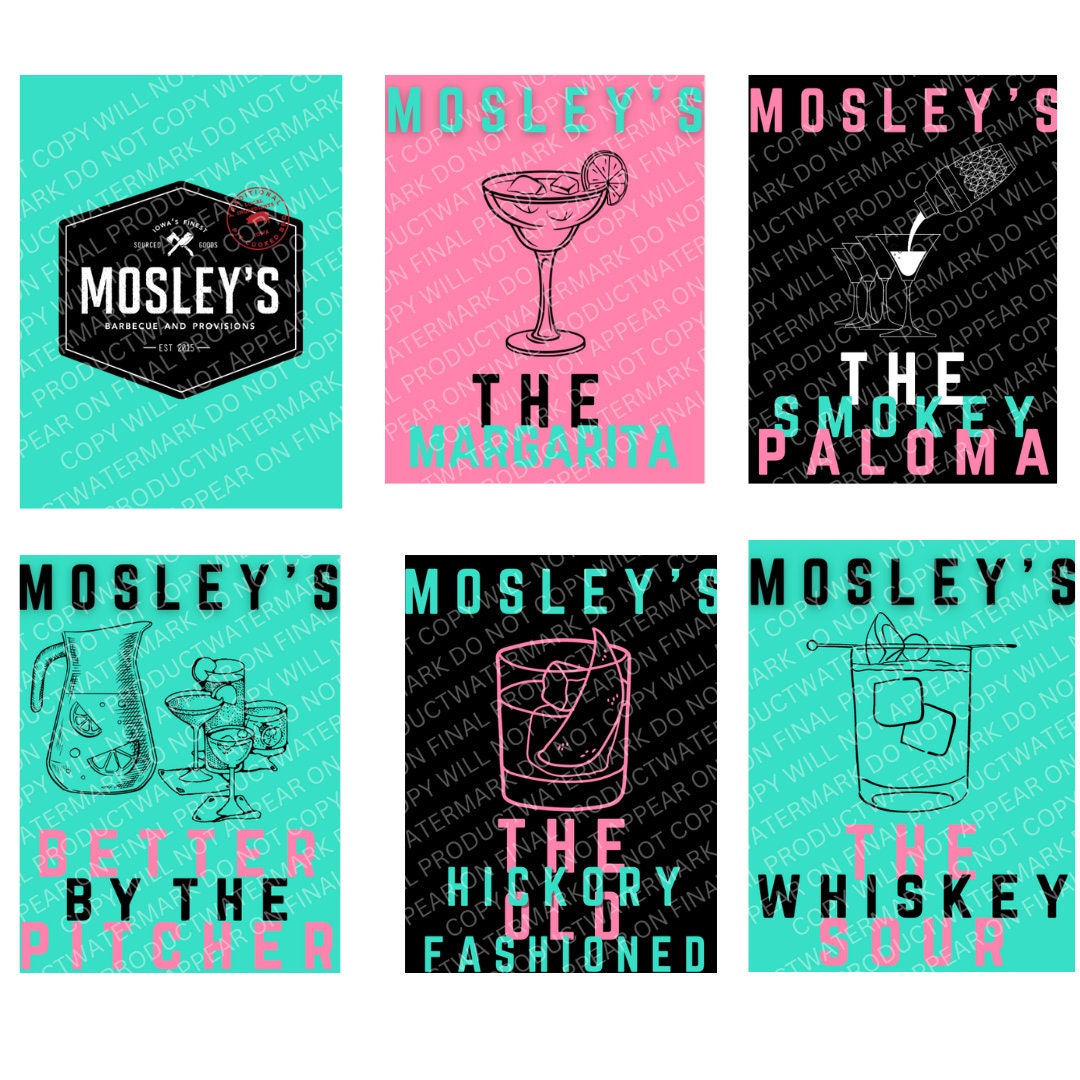 Mosley's Iowa City Cocktail Posters | Full Set | DIGITAL DOWNLOAD - Etsy