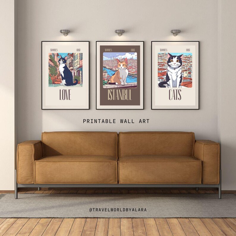 Istanbul Cat's Poster, Cat Poster, Cat Wall Art, Printable Wall Art ...