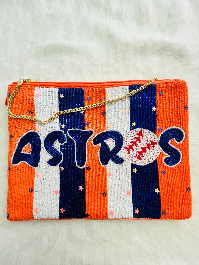 Houston Astros Beaded Purse, Astros Purse, Gift Idea, Houston Astros ...
