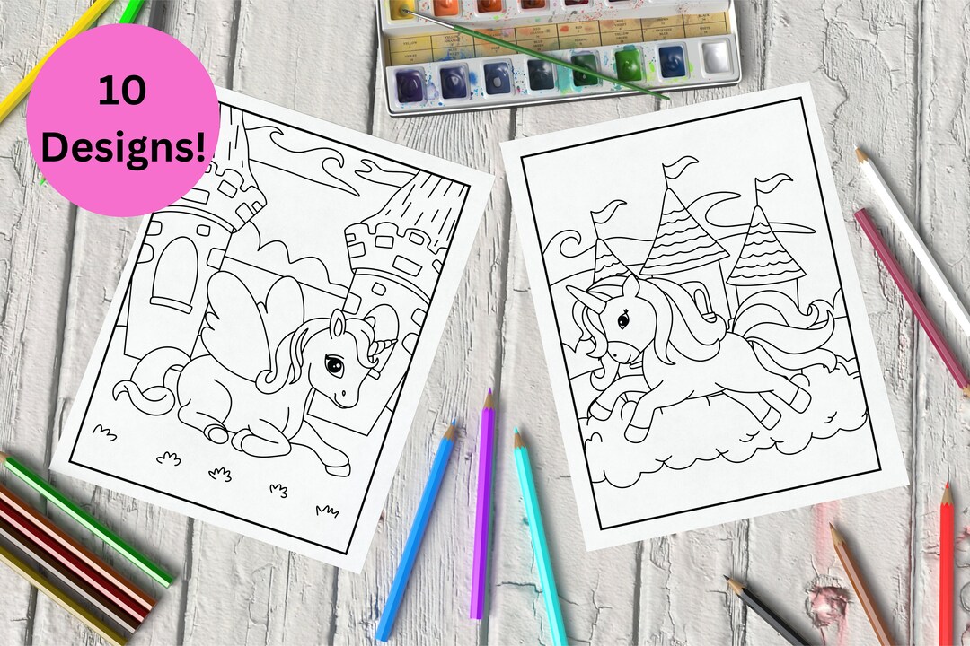 Unicorn Printable Coloring Pages | Kids Coloring Pages | 10 Designs ...