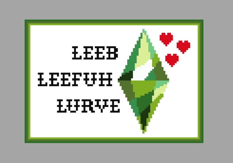 Funny Simlish Live Laugh Love Cross Stitch Pattern - Etsy
