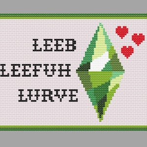 Funny Simlish Live Laugh Love Cross Stitch Pattern - Etsy